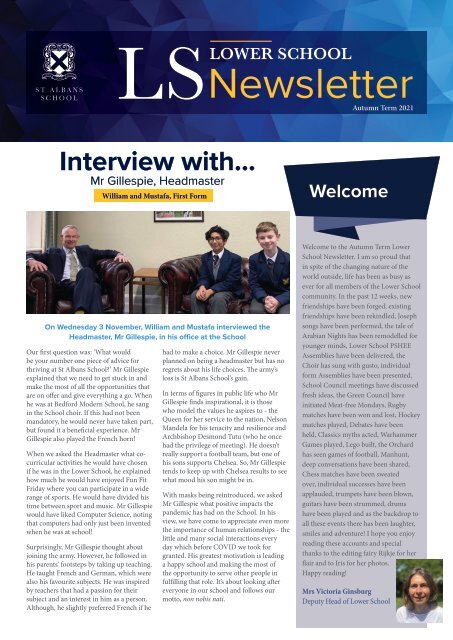 Lower School Newsletter Autumn Term 2021
