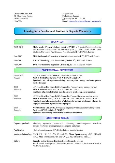 CV Christophe Allais