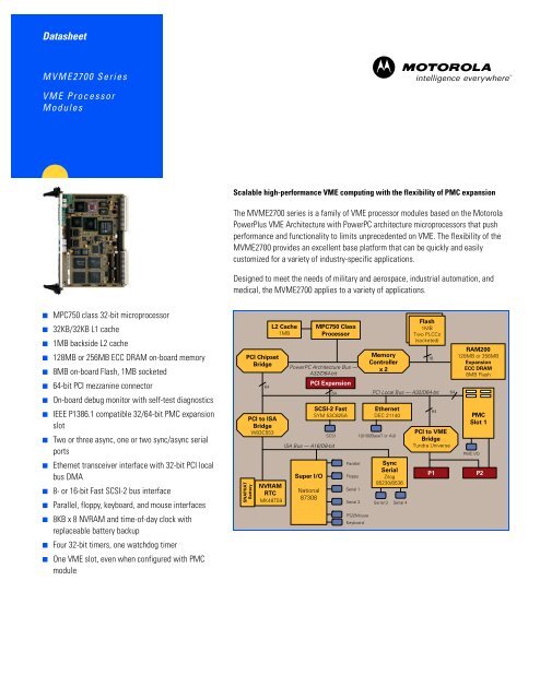 MVME2700 Series VME Processor Modules data sheet - Emerson ...