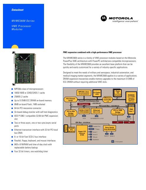 MVME2600 Series VME Processor Modules data ... - VME bus Direct