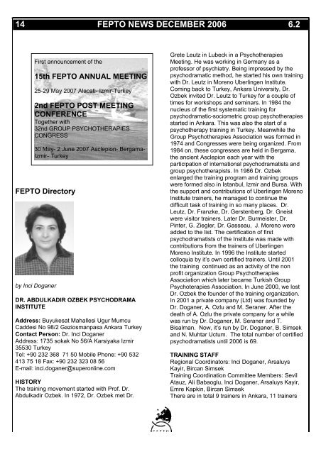 FEPTO NEWS DECEMBER 2006 6.2 14