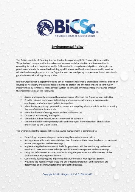 Environmental Policy