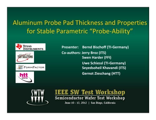 Aluminum Probe Pad Thickness and Properties for Stable ...