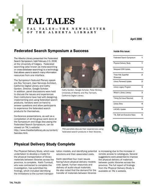 TAL TALES - The Alberta Library