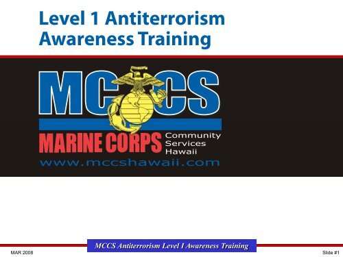 Level I Antiterrorism Awareness Training