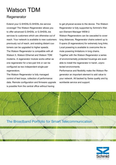 Watson TDM Regenerator - Schmid Telecom
