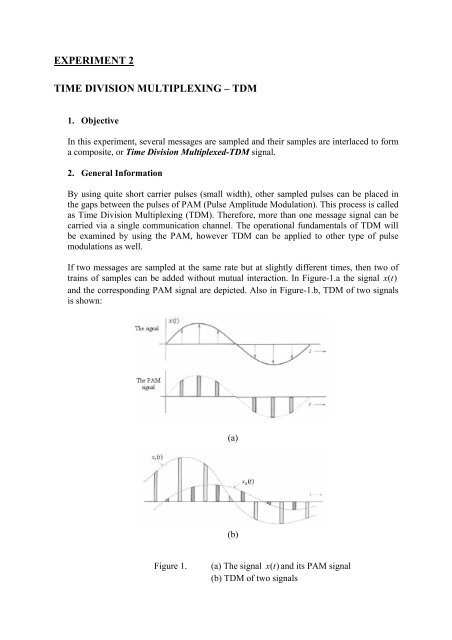 EXPERIMENT 2 TIME DIVISION MULTIPLEXING – TDM