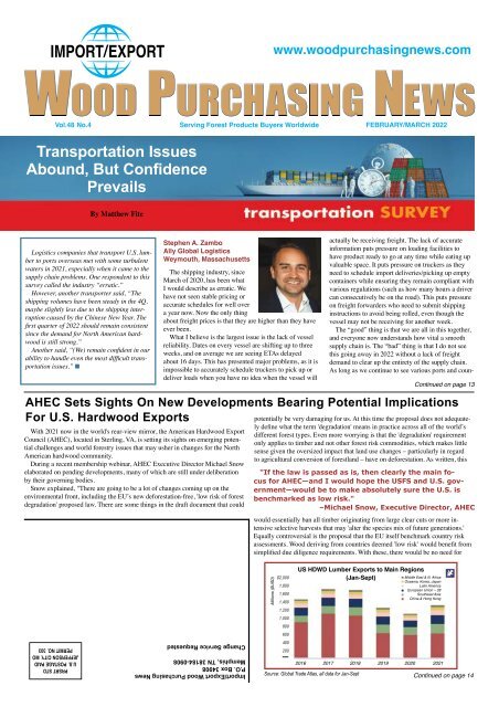 Import/Export Wood Purchasing News - February-March 2022