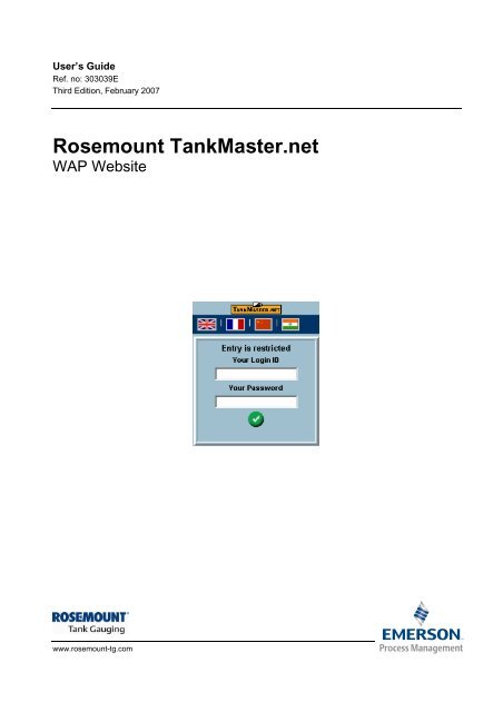 Rosemount TankMaster.net - Emerson Process Management