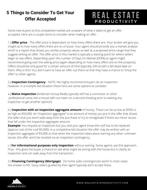 5 Things to Consider for Offers