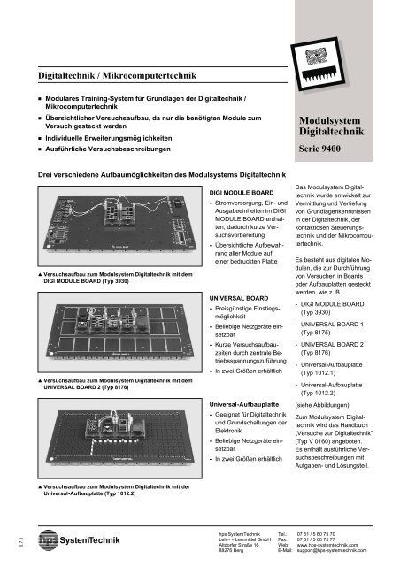 Modulsystem Digitaltechnik - hps SystemTechnik