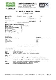 TERGO INDUSTRIES LIMITED MATERIAL SAFETY DATA SHEET ...