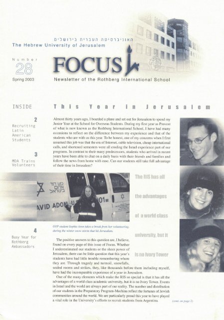 Focus 28- Spring 2003