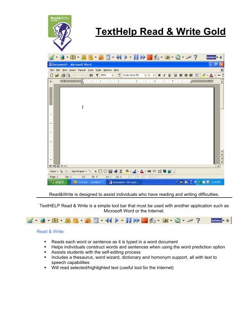 TextHelp Read & Write Gold - Toronto District School Board