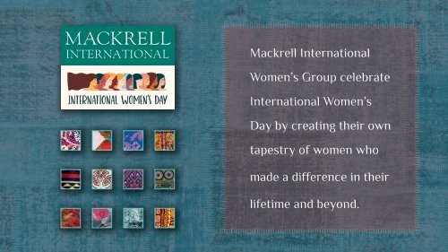 Mackrell International, International Women's Day Tapestry