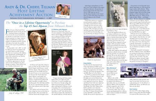 ANDY & DR. CHERYL TILLMAN - Tillman Ranch