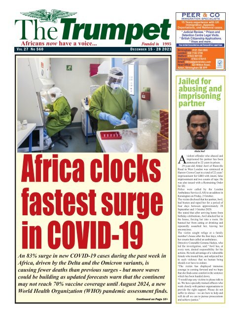 The Trumpet Newspaper Issue 560 (December 15 - 28 2021)