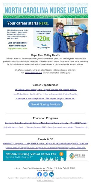 North Carolina Nurse Update - March 2022