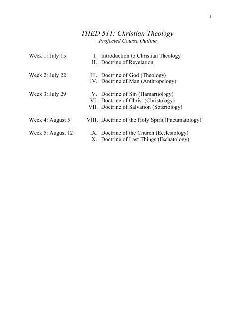THED 511 - Assemblies of God Theological Seminary