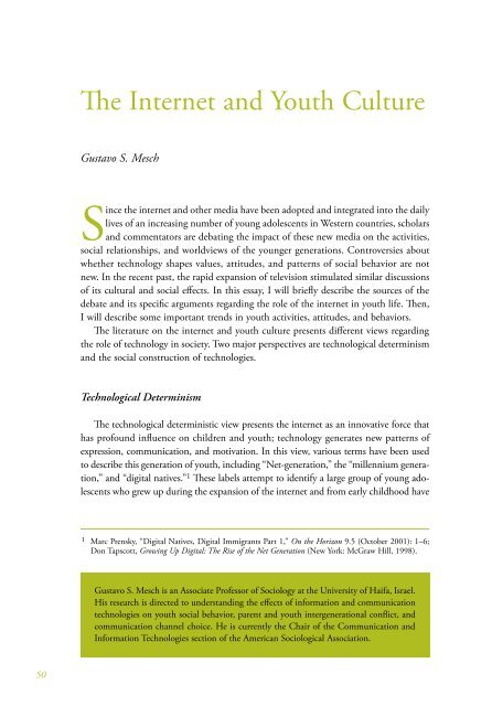 The Internet and Youth Culture The Internet and Youth Culture