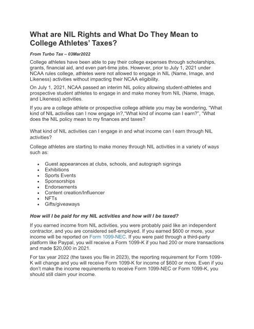 What are NIL Rights and What Do They Mean to College Athletes