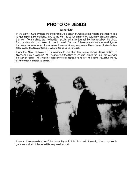 PHOTO OF JESUS - Health - Science - Spirit