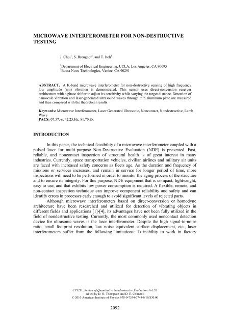 Microwave Interferometer for Non-Destructive Testing