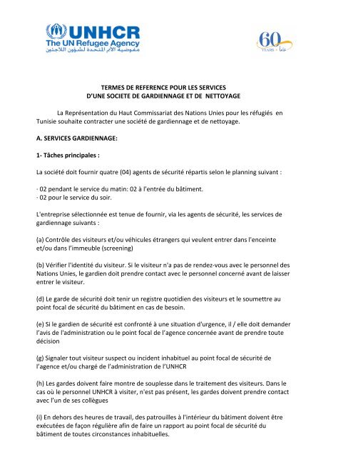 TERMES DE REFERENCE POUR LES SERVICES D'UNE SOCIETE ...