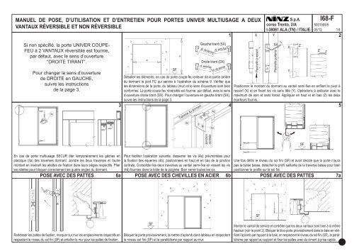 MANUEL DE POSE, D'UTILISATION ET D'ENTRETIEN ... - Ninz S.p.A.