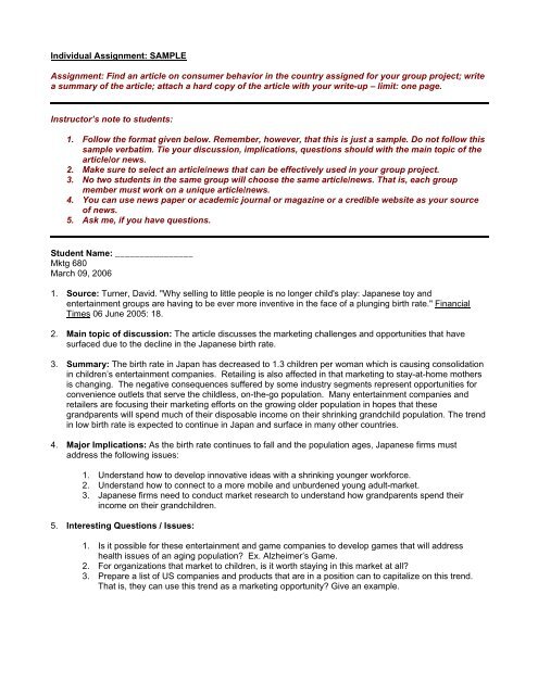 Article Summary Sample HQ Template Documents