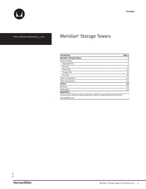 Price Book: Meridian Storage Towers - Herman Miller
