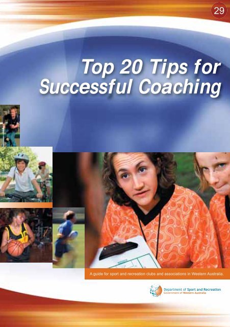 Top 20 tips for Coaches - Department of Sport and Recreation
