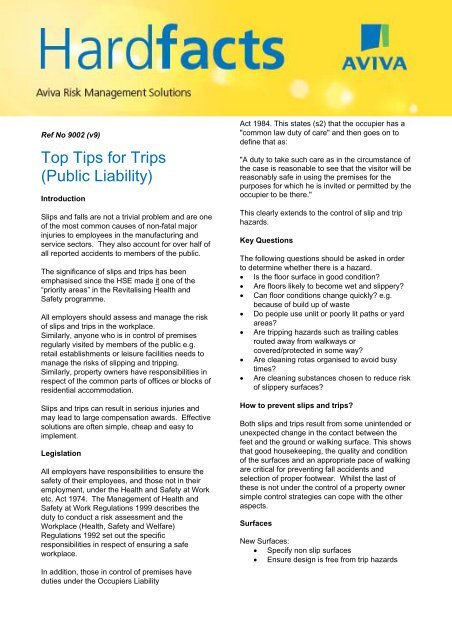 Top Tips for Trips (Public Liability) - Aviva