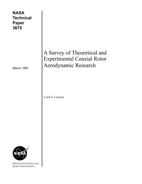 NASA Technical Paper 3675 - Human Powered Helicopters