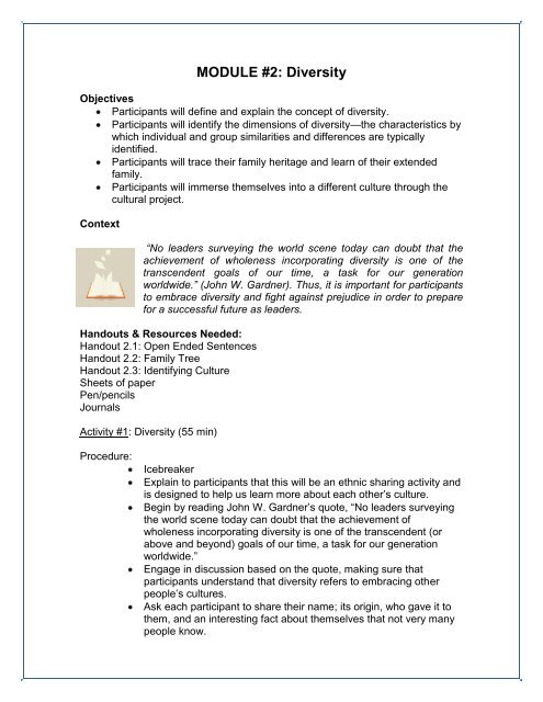 MODULE #2: Diversity - Aspira