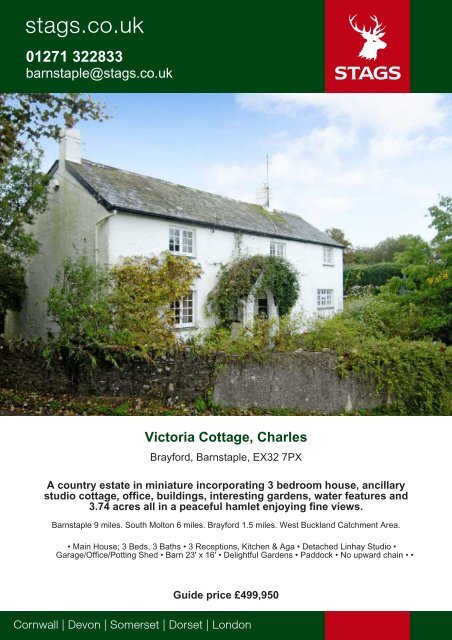 barnstaple@stags.co.uk Victoria Cottage, Charles