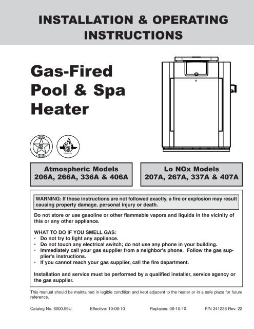 part two installation and service instructions - Old Raypak