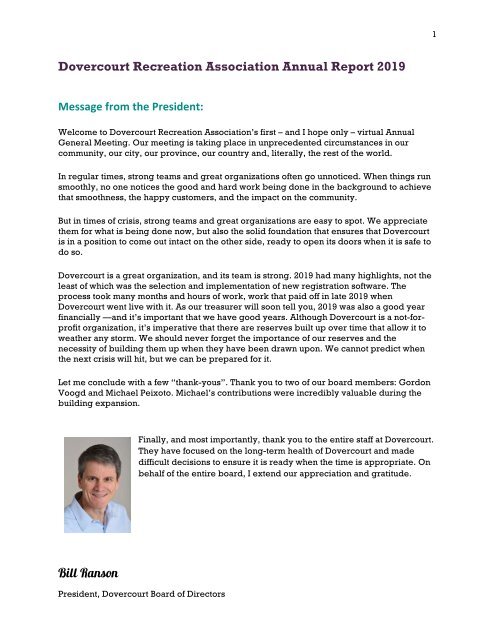 DRC Annual Report for 2019