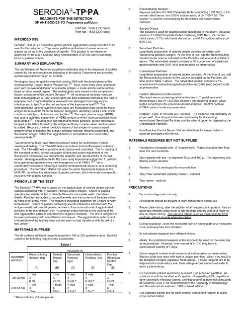 SERODIA -TP•PA - Fujirebio Diagnostics, Inc.