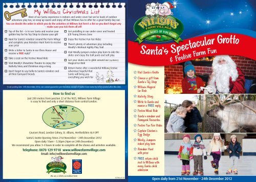 Santa's Grotto leaflet - Willows Farm Village