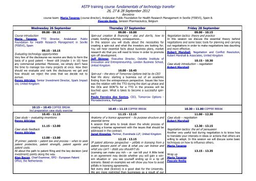 ASTP training course fundamentals of technology transfer