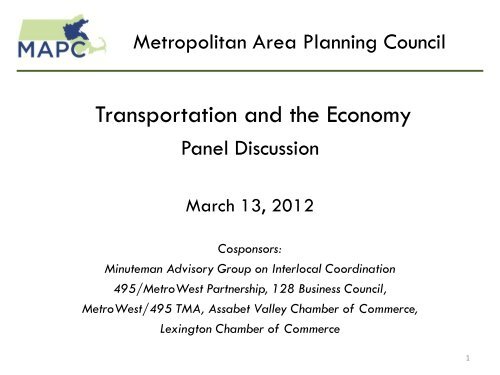 Transportation & Economic Development Example - Metropolitan ...