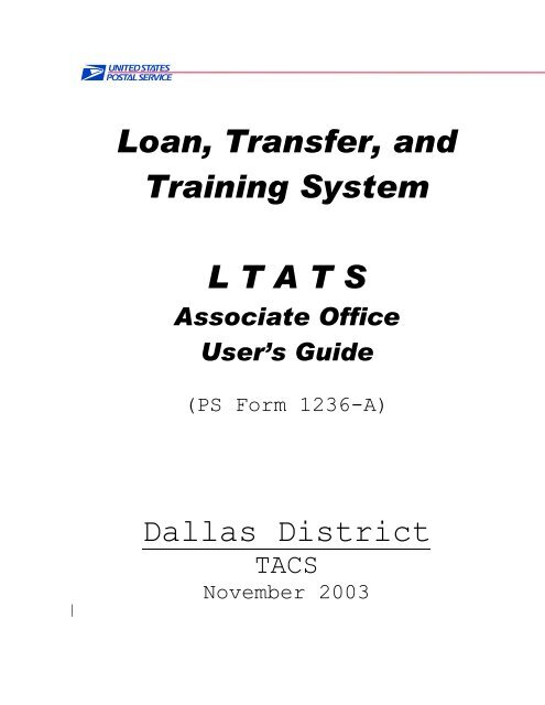 Loan, Transfer, and Training System L T A T S Dallas District - TACS