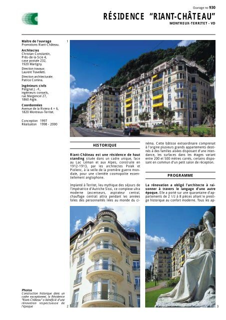 résidence “riant-château” - CHRISTIAN CONSTANTIN - Bureau d ...