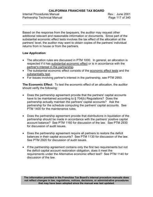 CALIFORNIA FRANCHISE TAX