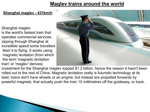 Magnetic Levitation Train Ppt