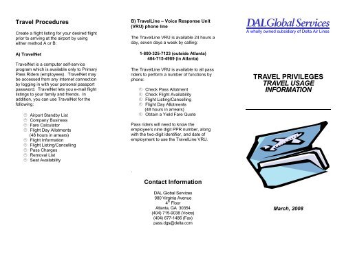 travel privileges travel usage information - Delta Global Services