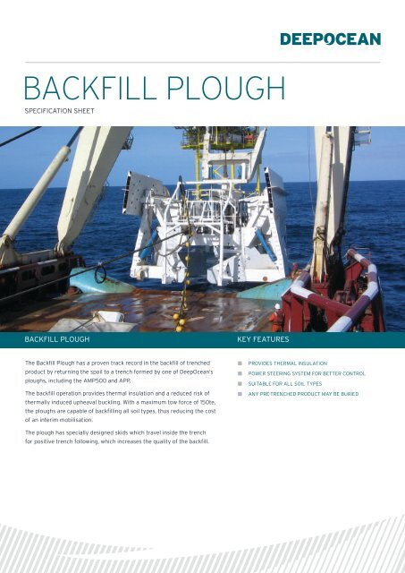 BACKFILL PLOUGH