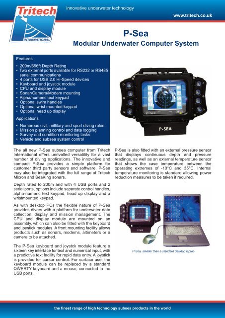 P-Sea Modular Underwater Computer System - Marine Solutions