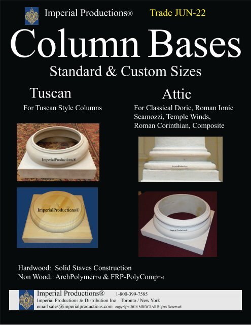 IMPERIAL COLUMN BASES TRADE CATALOG